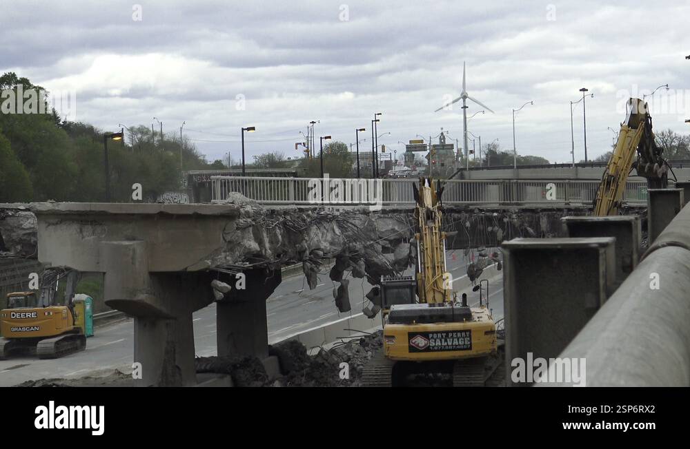 Demolition of a Road Bridge Stock Video Footage - Alamy
