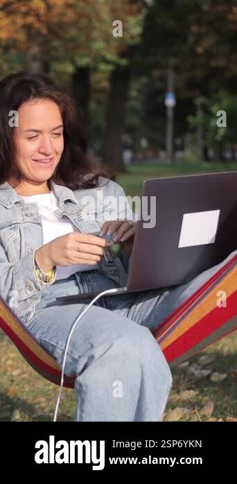 A peaceful scene of a person embracing the freedom of remote work while ...