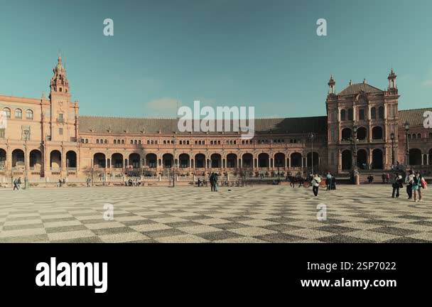 Seville; Spain the 10 of January 2025. Plaza de Espanha in the Seville ...