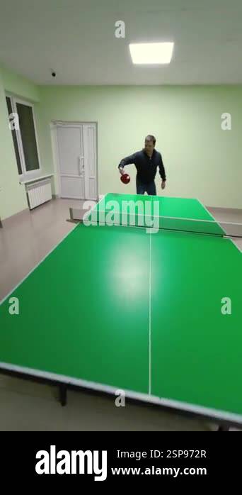 Energetic male player demonstrating dynamic table tennis movements and ...