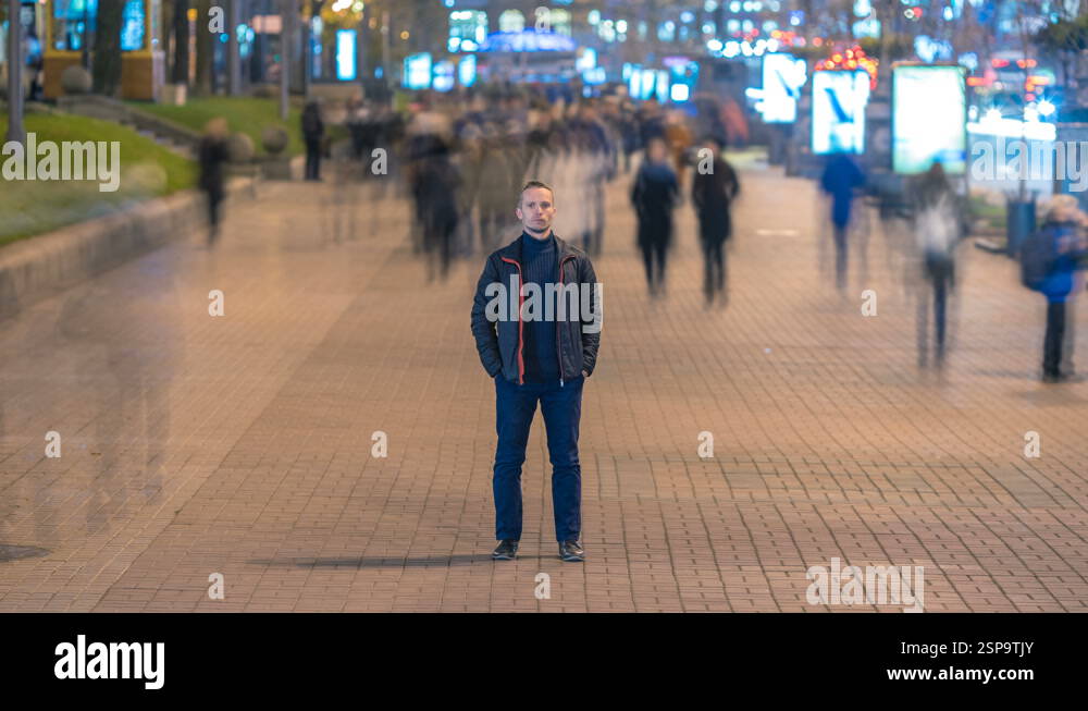 Man stand in crowd flow Stock Videos & Footage - HD and 4K Video Clips ...