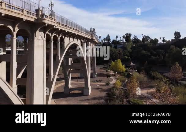Stunning drone footage of the historic Colorado Street Bridge in ...