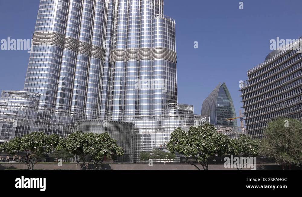 The base ground of Burj Khalifa full size Burj Dubai glass tower ...