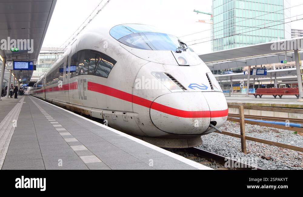 ICE Intercity-Express High Speed train leaving Utrecht Central Station ...