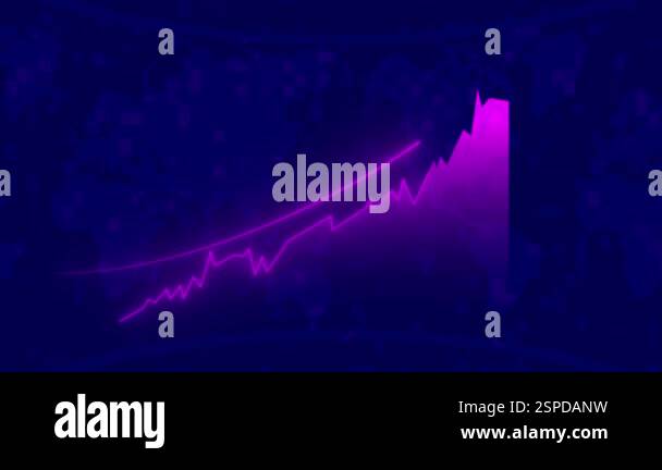 A vibrant pink line chart showing a steady upward trend with futuristic design Stock Video ...