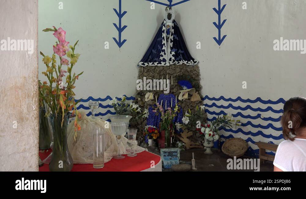 Offerings at the Santeria altar to Yemaya (Goddess of the Sea ...