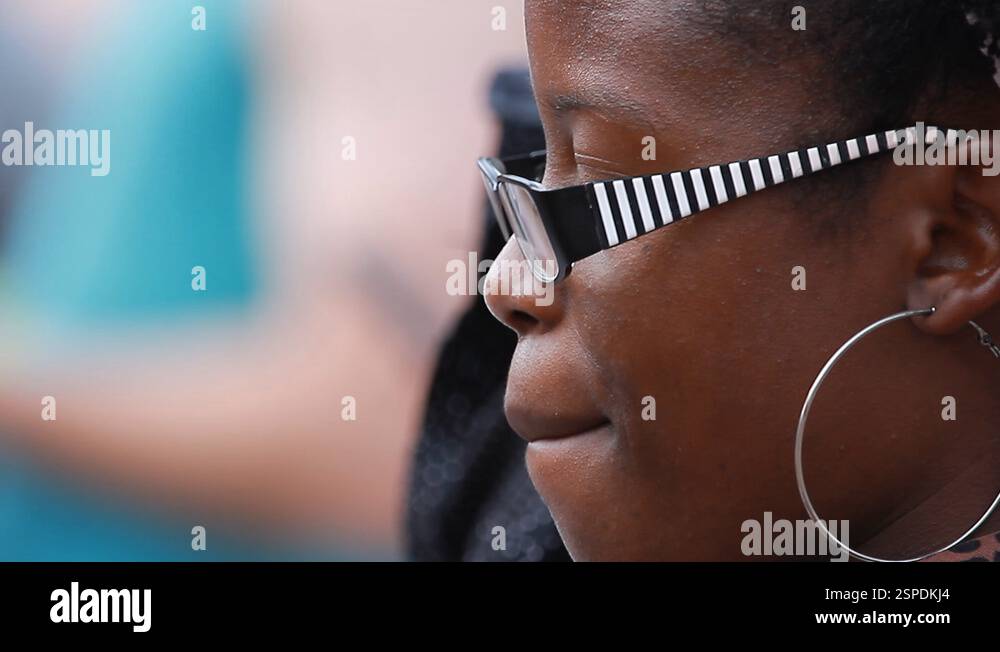 Young crowd of african american dancing at an open-air music festival ...
