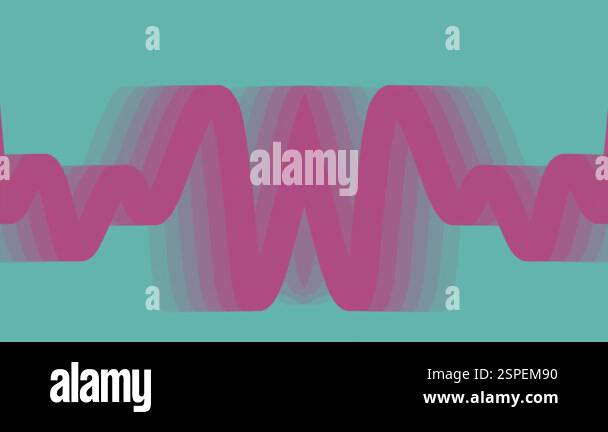 Digital seamless loop animation in green and pink with symmetrical ...