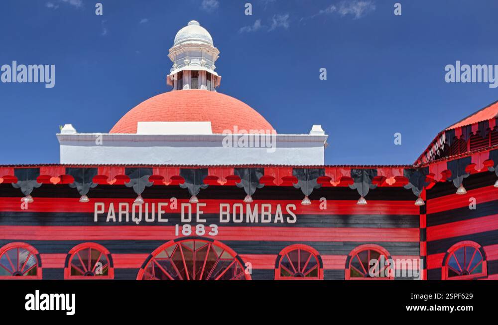 Historic Ponce de Bombas Firehouse in Ponce, Puerto Rico Stock Video ...