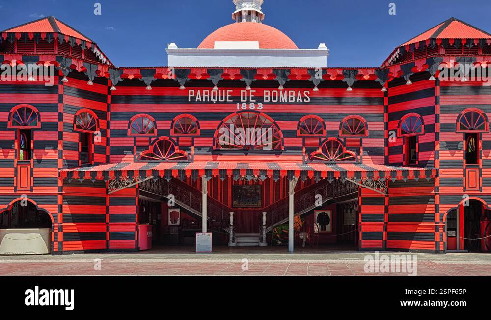 Historic Ponce de Bombas Firehouse in Ponce, Puerto Rico Stock Video ...