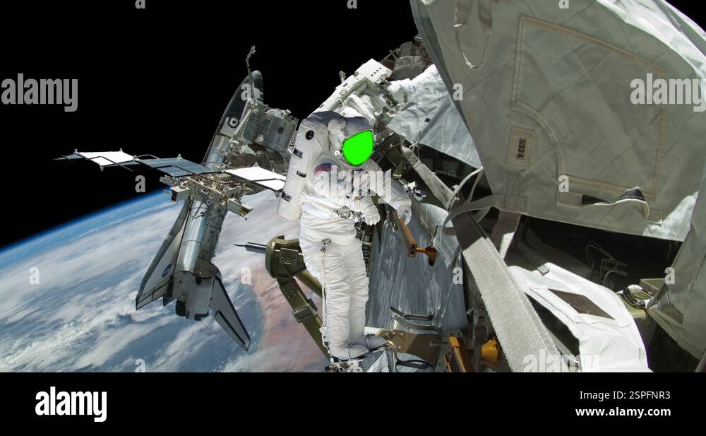 Green Screen Astronaut Spacewalk on Space Station and Space Shuttle ...