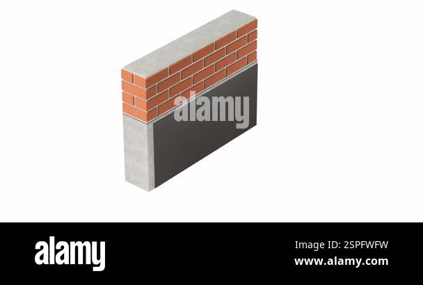 Cross section of drainage system concept with channel between brick ...