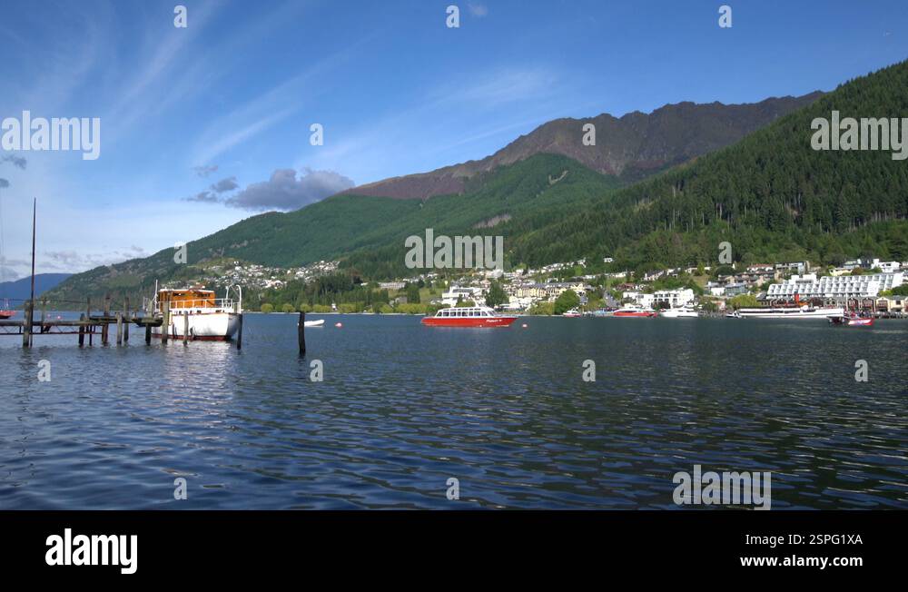 Queenstown, New Zealand from Lakefront Area of Lake Wakapitu Stock ...