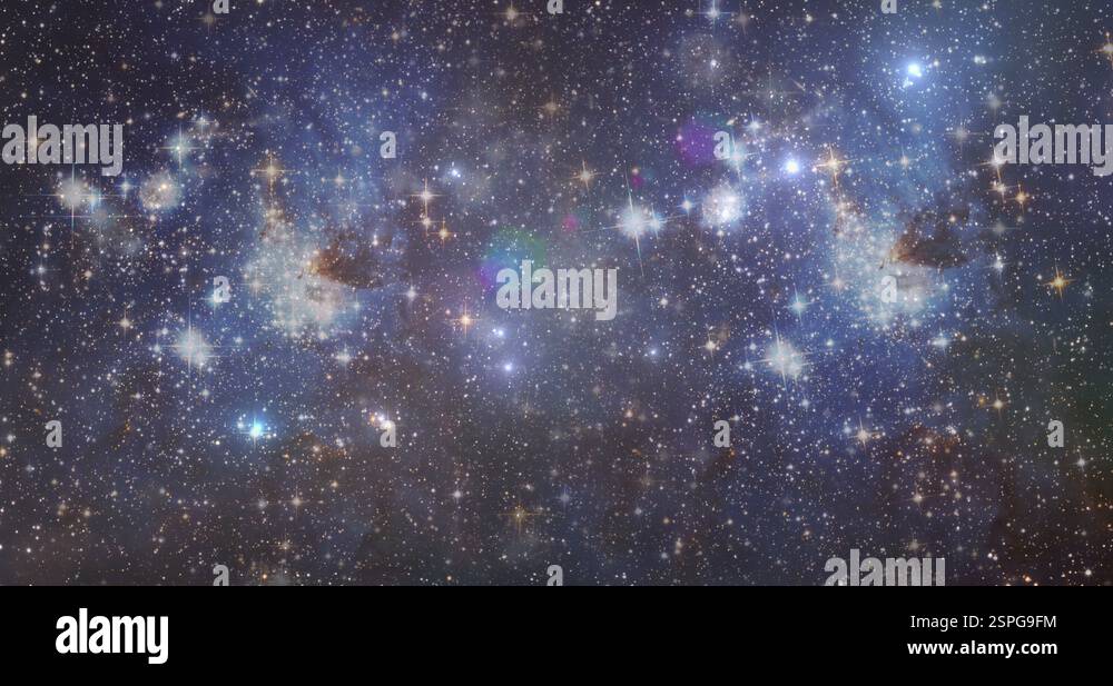 Flying Through Stars and Galaxies in Space Blue Starry Background, 4K ...