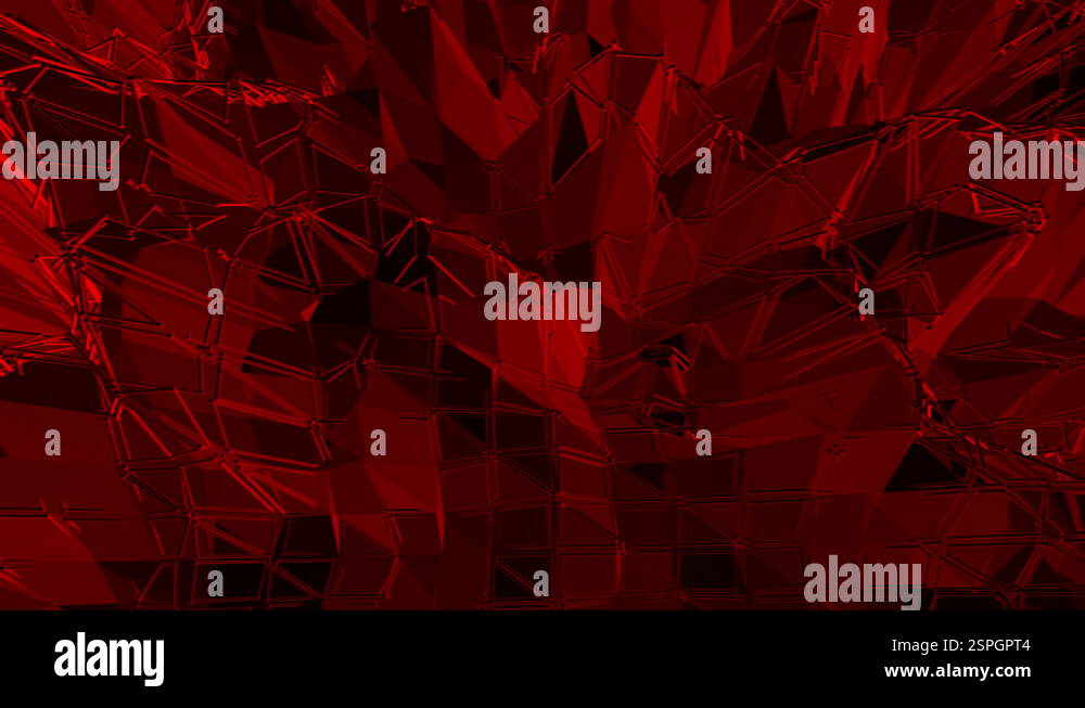Dark red low poly waving surface as magnificent background. Dark red ...