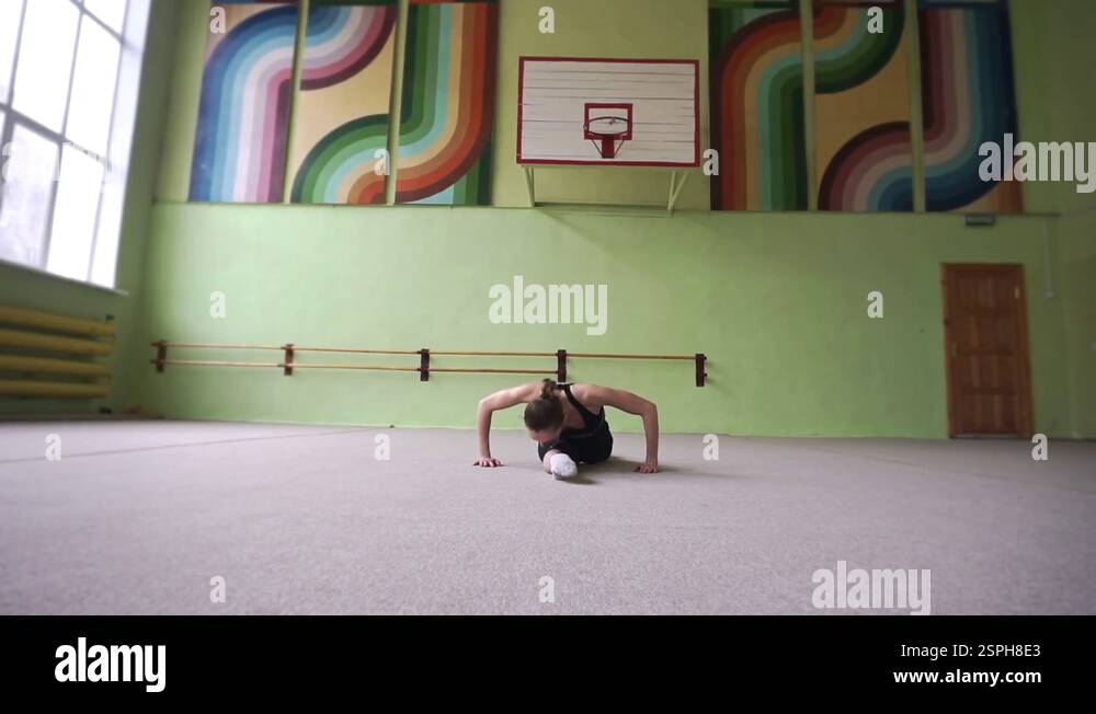 Gymnast doing warm-up. Workout in the gym Stock Video Footage - Alamy