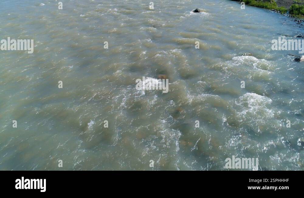 Flight Over the Fast River Stock Video Footage - Alamy