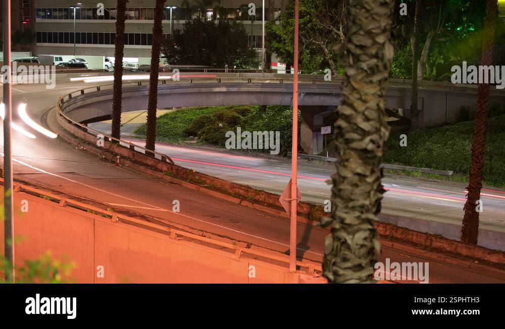 6K Freeway Traffic in Los Angeles Downtown Time Lapse Stock Video ...