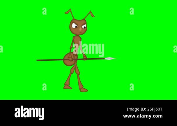 cute cartoon ant with a stick Stock Video Footage - Alamy