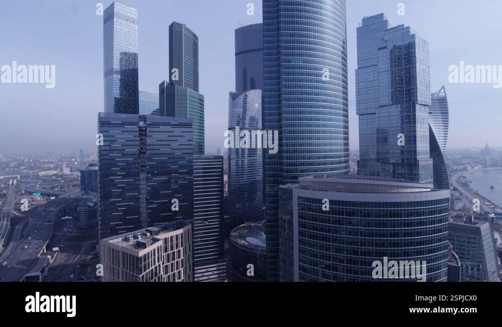 Rise above the towers of Moscow city Stock Video Footage - Alamy