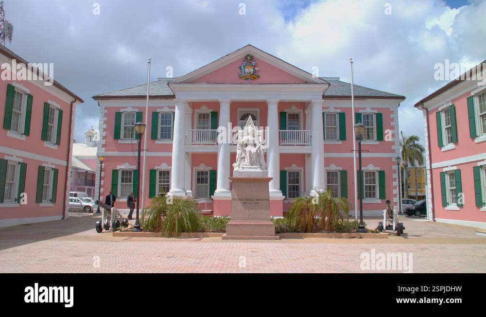 Nassau Bahamas Parliament Square Building Exterior Stock Video Footage ...
