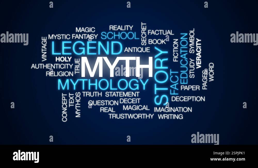 Myth animated word cloud, text design animation Stock Video Footage - Alamy
