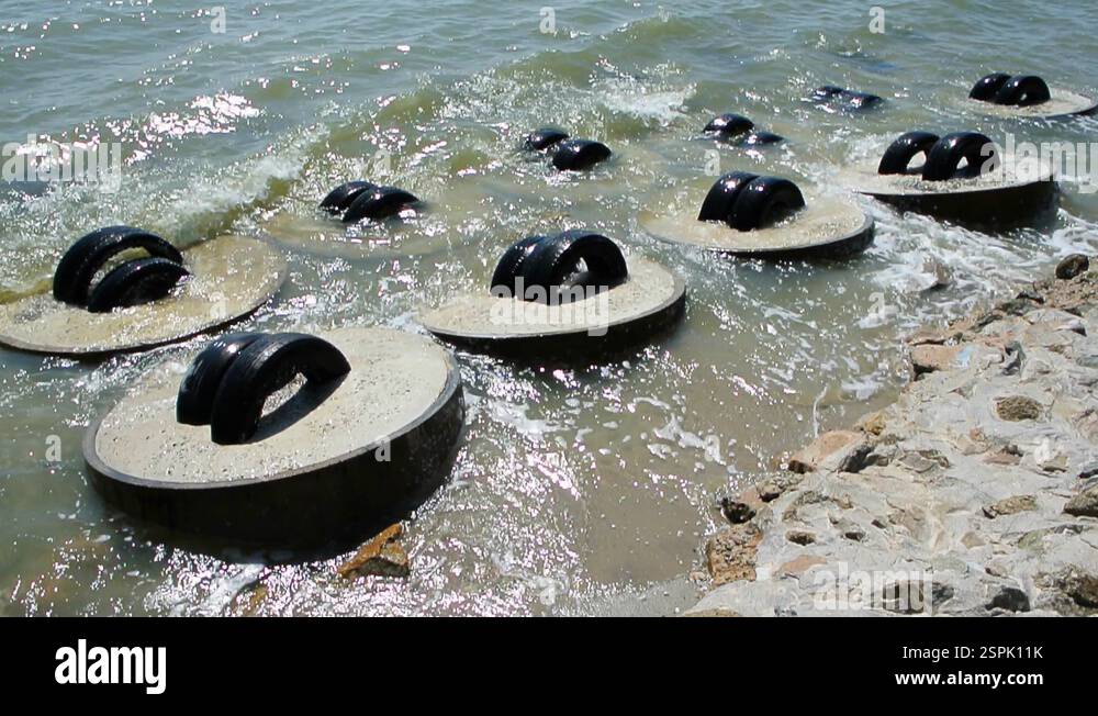 Concrete wheel for slow down wave, Handheld shot Stock Video Footage ...
