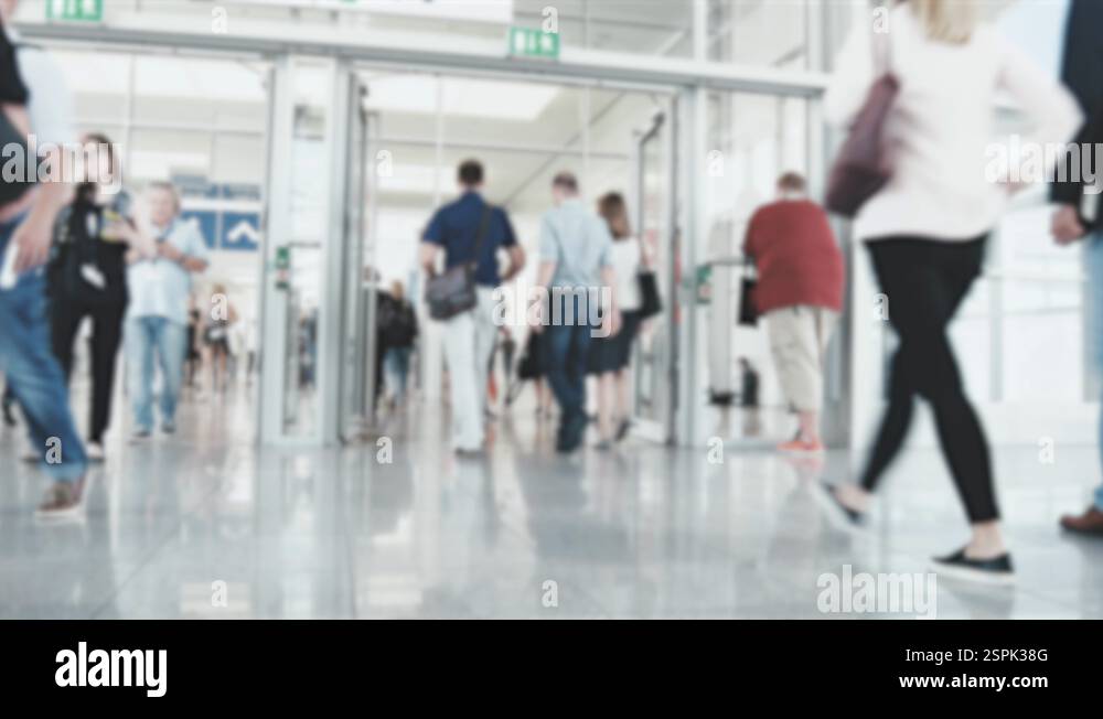 Many unrecognizable people rushing in a entrance, time lapse, 4k Stock ...