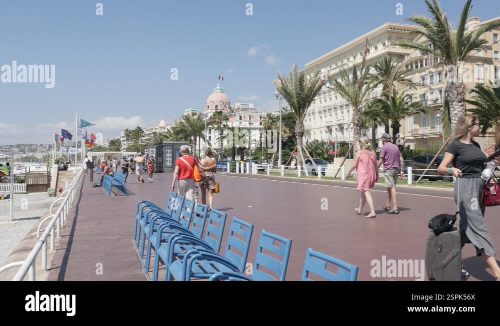 Provence and French riviera famous Promenade des Anglais Stock Video ...