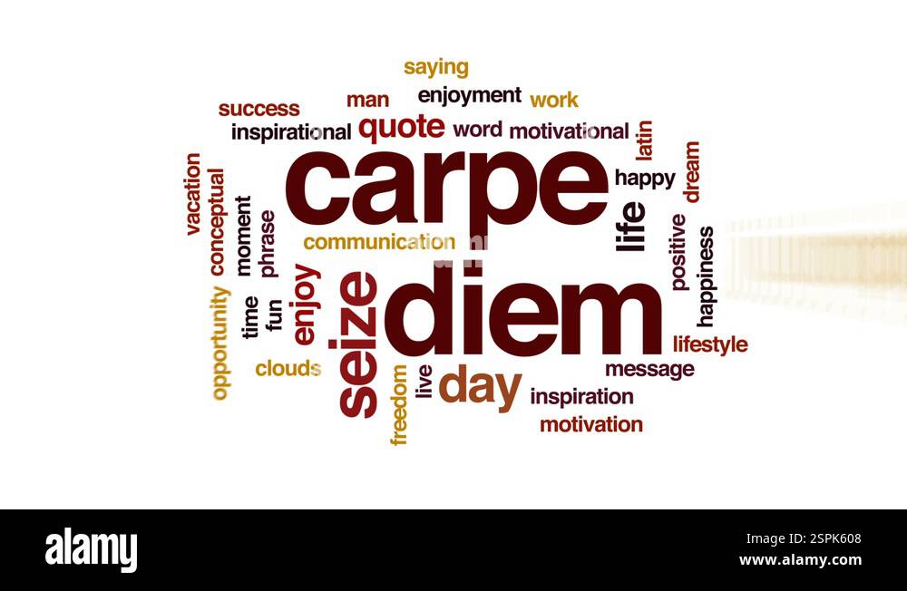 Carpe diem animated word cloud, text design animation Stock Video ...
