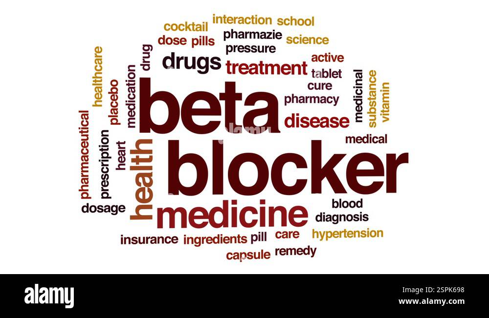 Beta blocker animated word cloud, text design animation Stock Video ...