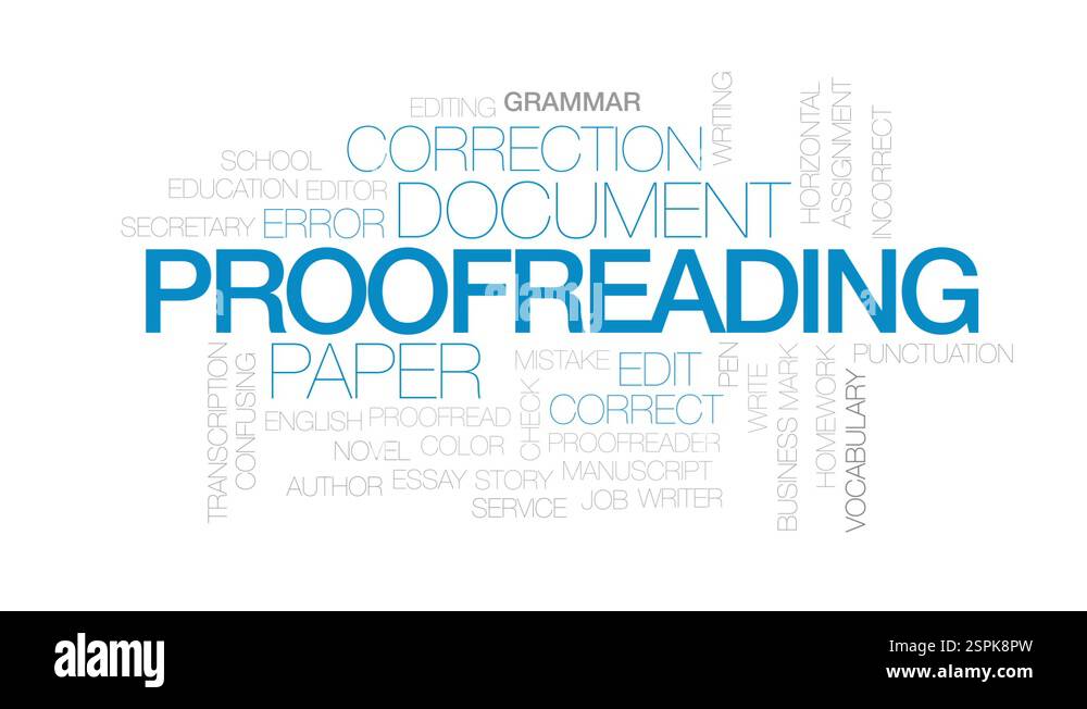 Proofreading animated word cloud, text design animation. Kinetic typography Stock Video Footage ...