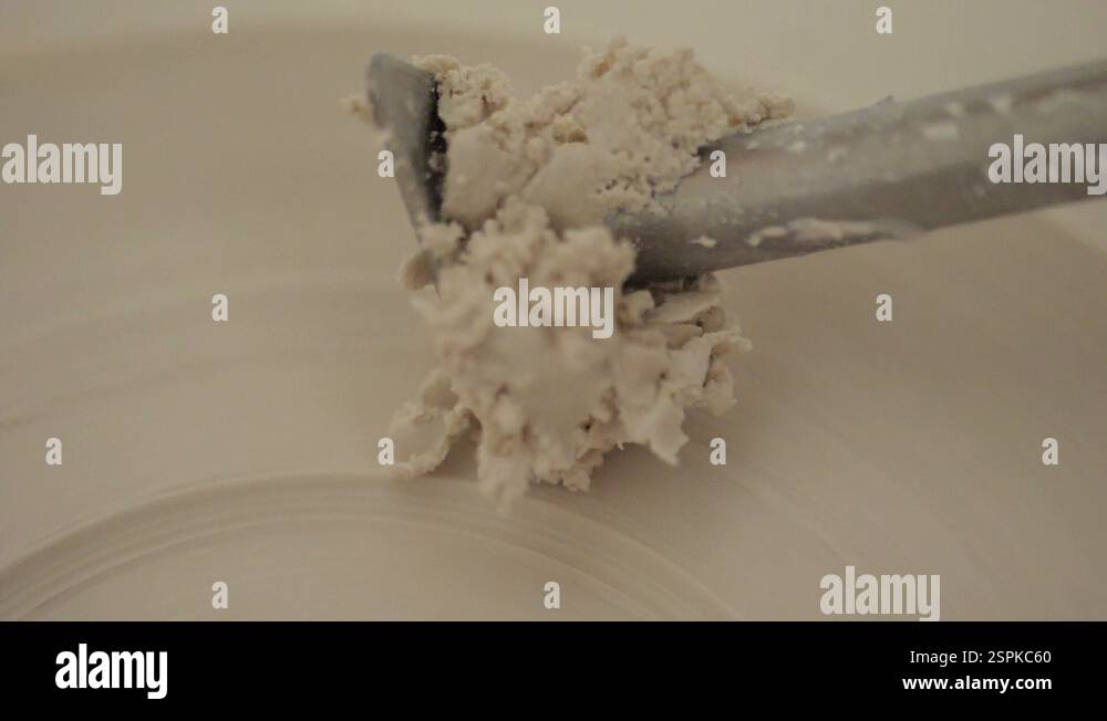 man modeling plaster cast pottery with ceramic tools slow motion Stock ...