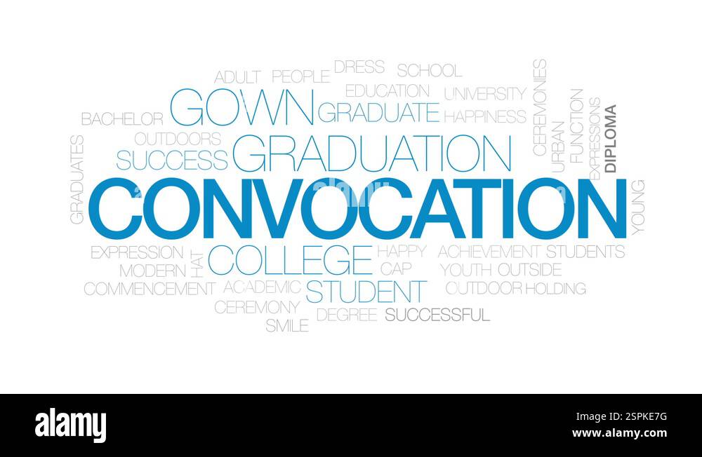 Convocation animated word cloud, text design animation. Kinetic ...