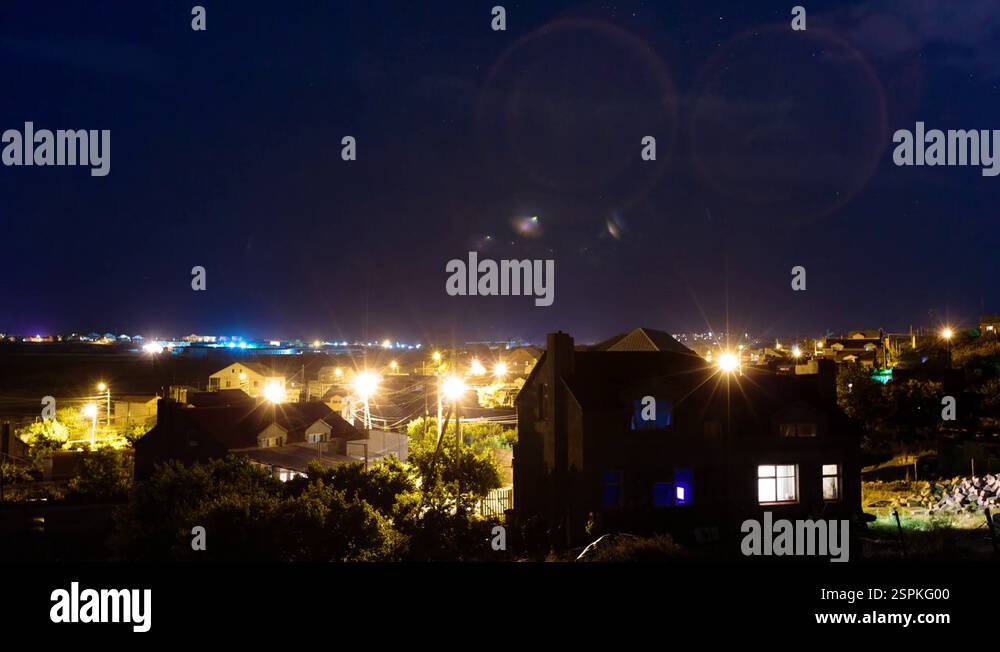 Movement of stars over the houses of Yerevan, Armenia timelapse Stock ...