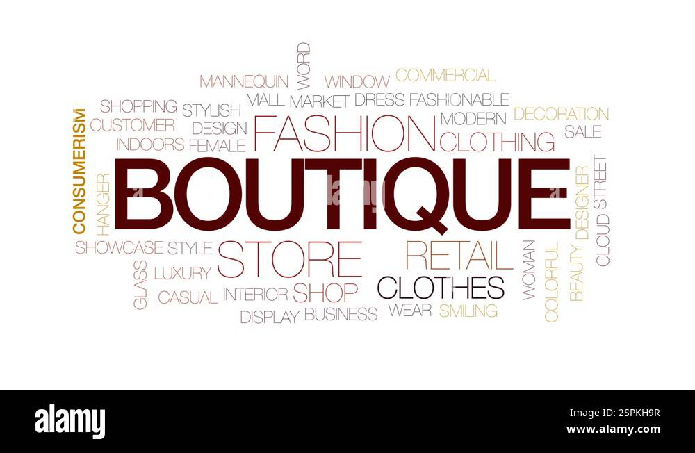 Boutique animated word cloud, text design animation. Kinetic typography ...