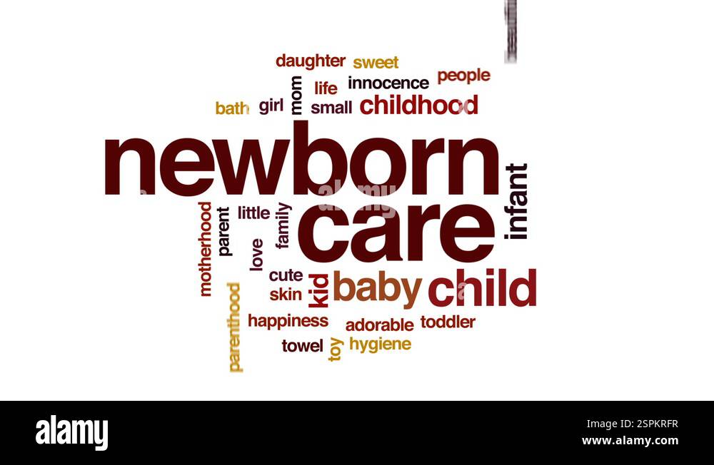 Newborn care animated word cloud, text design animation Stock Video ...