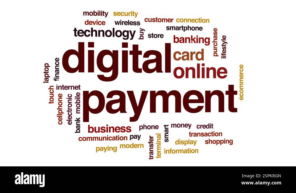 Digital payment animated word cloud, text design animation Stock Video ...