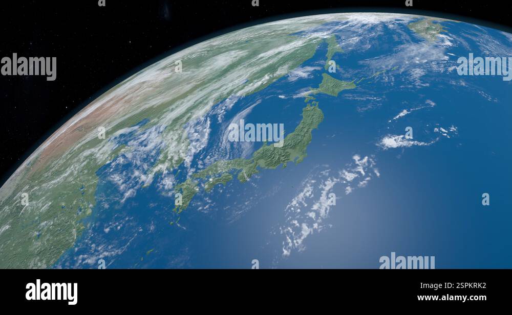 Archipelago Japanese in planet Earth, aerial view from outer space ...