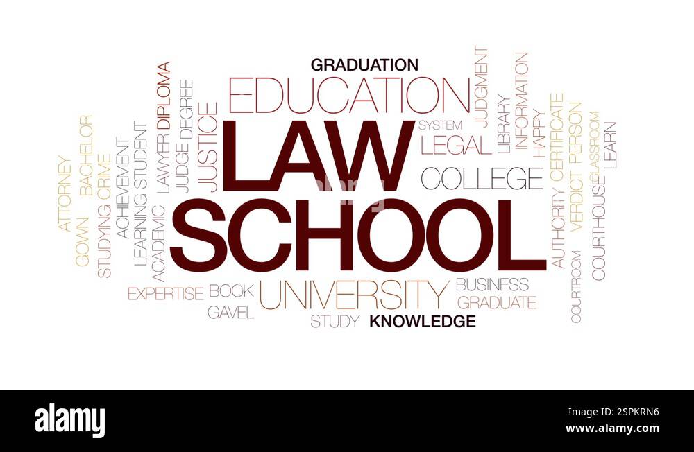 Law school animated word cloud, text design animation. Kinetic ...