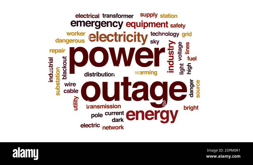 Power outage animated word cloud, text design animation Stock Video ...