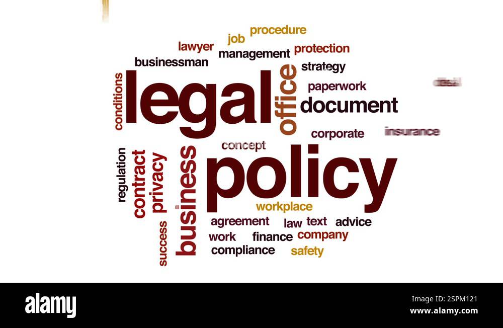 Legal policy animated word cloud, text design animation Stock Video ...