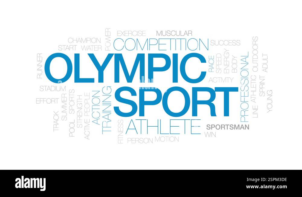Olympic sport animated word cloud, text design animation. Kinetic ...