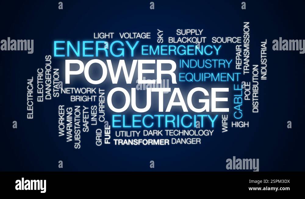 Power outage animated word cloud, text design animation Stock Video ...