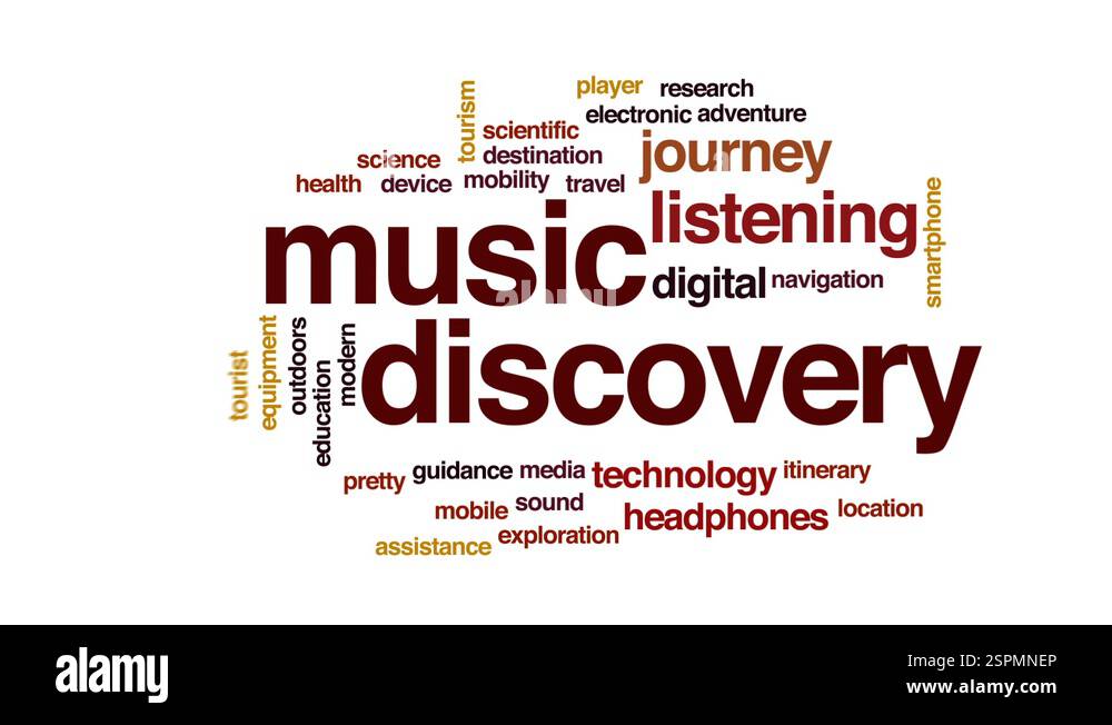 Music discovery animated word cloud, text design animation Stock Video ...