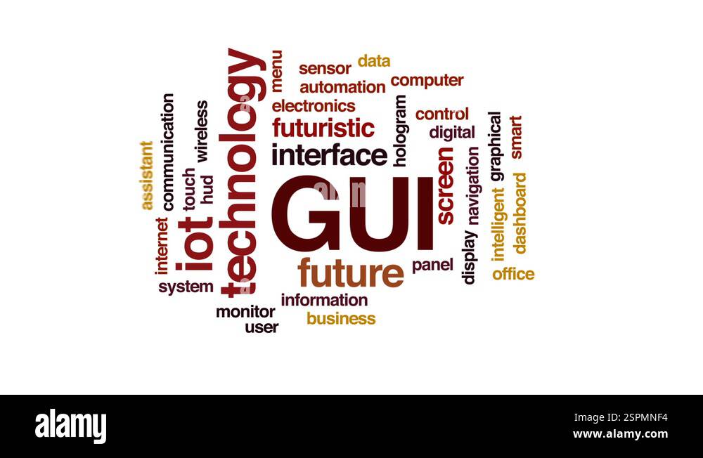 GUI animated word cloud, text design animation Stock Video Footage - Alamy