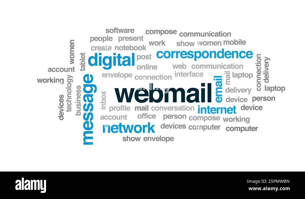 Webmail animated word cloud, text design animation Stock Video Footage ...