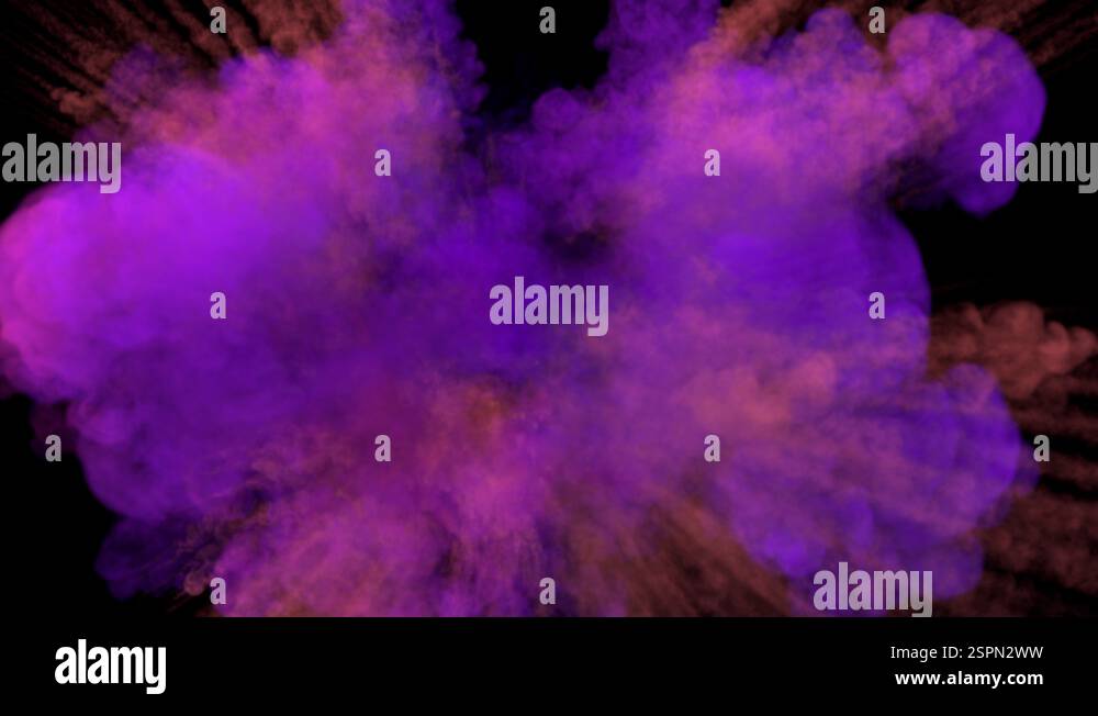 Colored middle size smoke explosion with trails, expands towards the ...