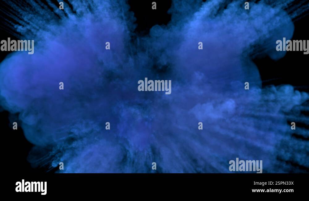 Colored middle size smoke explosion with trails, expands towards the ...