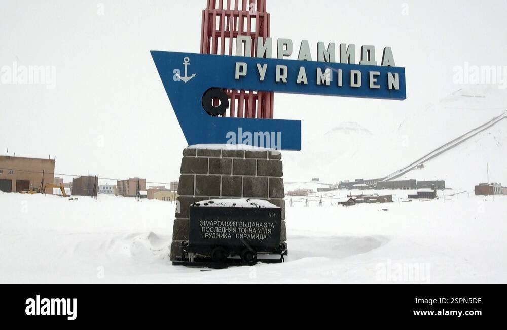Stella in abandoned city Pyramiden Spitsbergen Arctic Stock Video ...